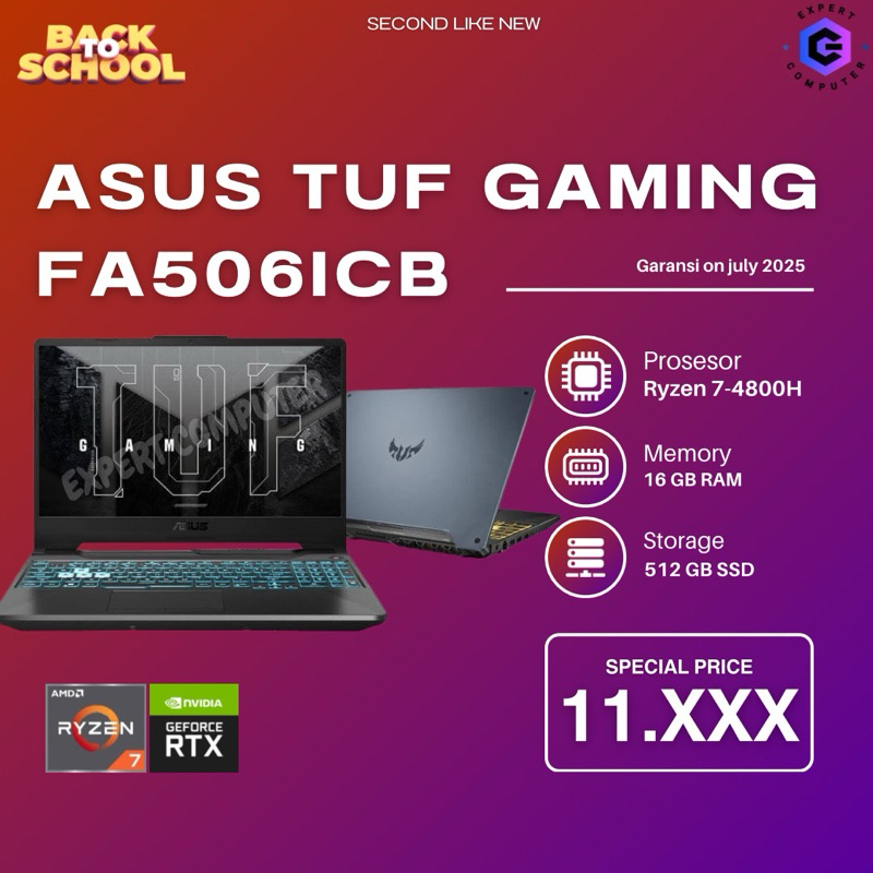 Jual ASUS TUF GAMING FA506IC | Ryzen 7-4800H | Ram 16gb | Ssd 512gb ...