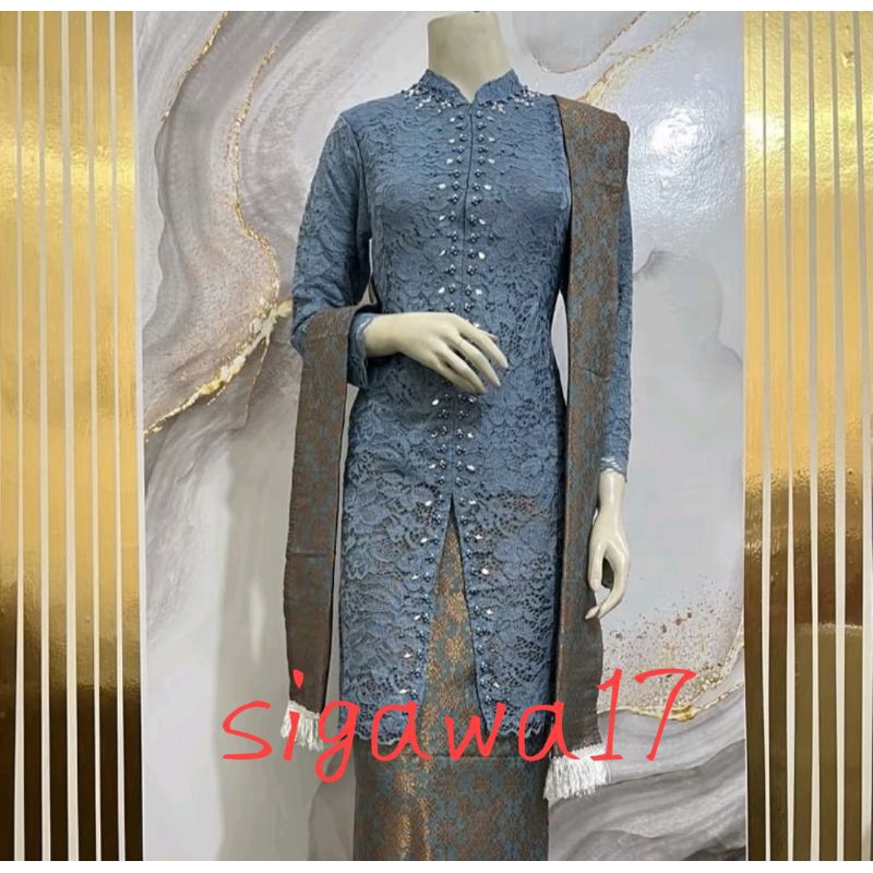 Jual Sesuai Gambar Satu Set Kebaya Rok Dan Salendang plus Hijab Model ...