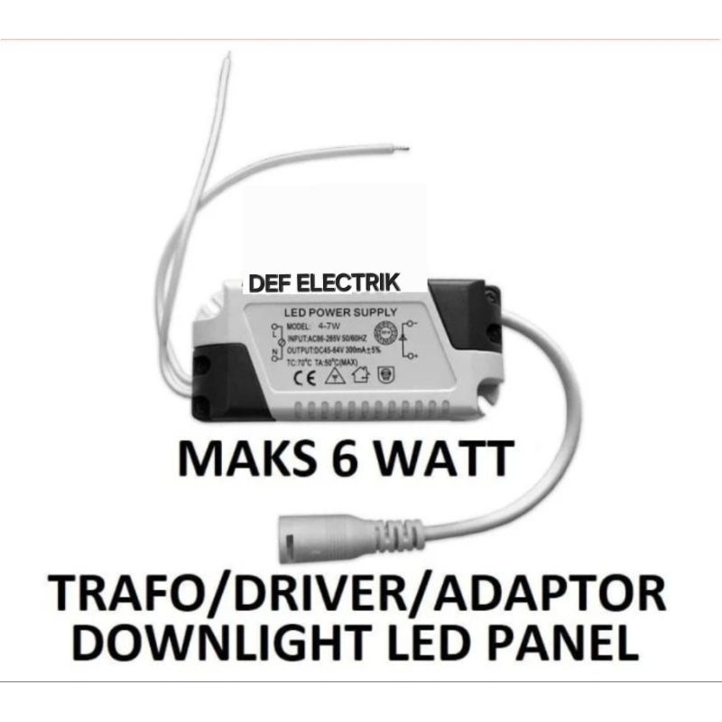 Jual TRAFO LED PANEL DOWNLIGHT 6 WATT LED DRIVER LAMPU DOWNLIGHT 6W ...