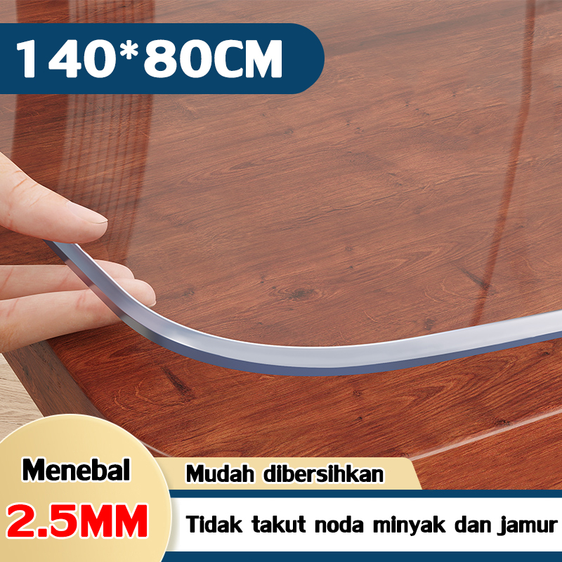 Jual 【Ukuran yang disesuaikan tersedia】tebal 2.5mm Taplak Meja Transparan Bahan Mika Plastik ...