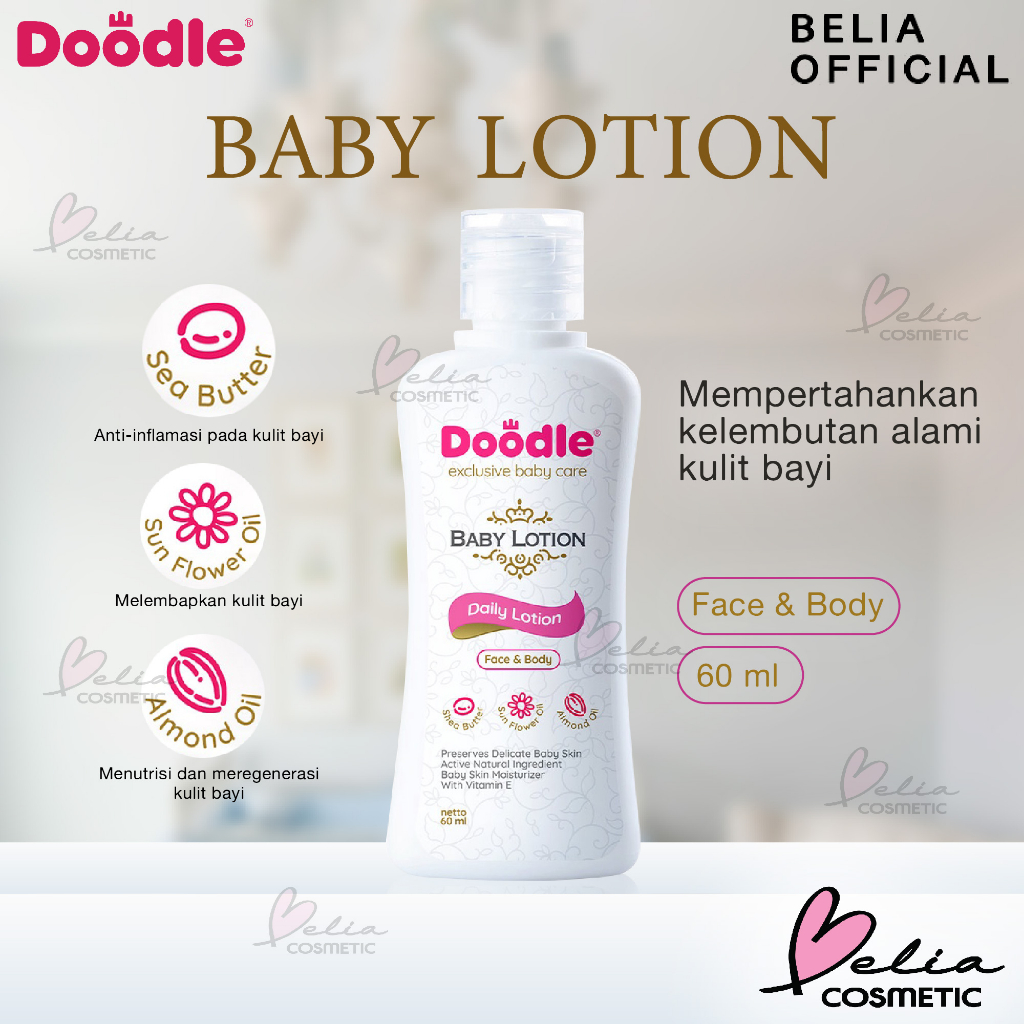 Jual BELIA DOODLE Baby Lotion 60ml | Face & Body Baby Lotion | Face ...