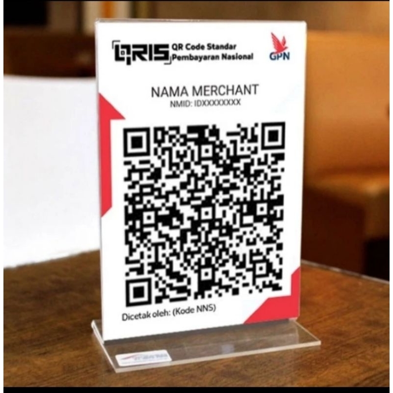 Jual Papan meja menu Qris / akrilik berdiri / akrilik meja custom ...