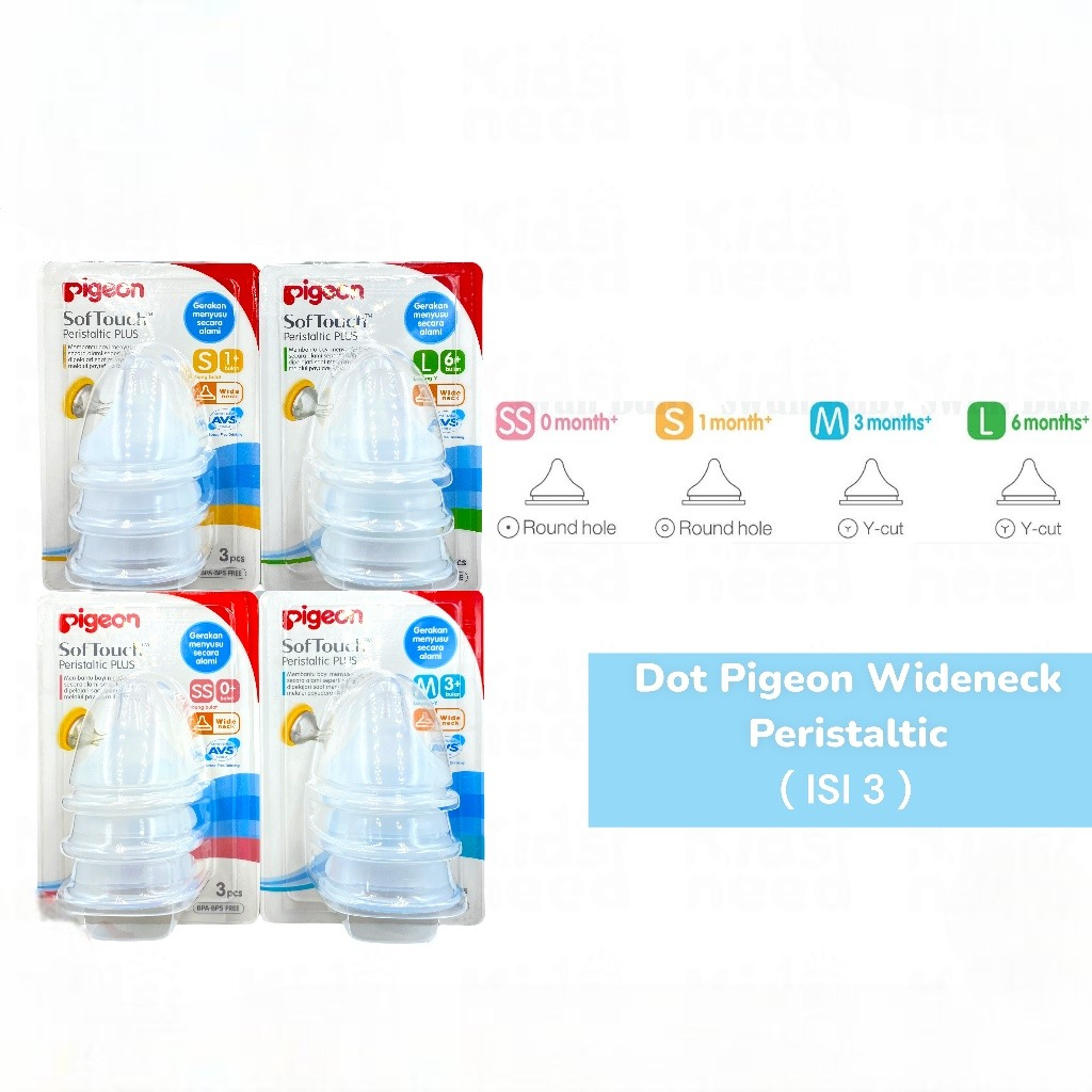 Jual Dot Pigeon Wide Neck/Pigeon Peristaltic Nipple PLUS (Isi 3) | Shopee Indonesia