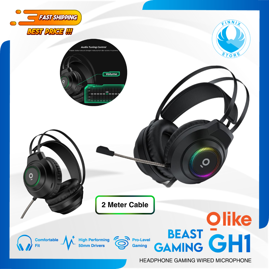Jual Olike GH1 Beast Gaming Headphone Headset with mic RGB LED - Resmi ...