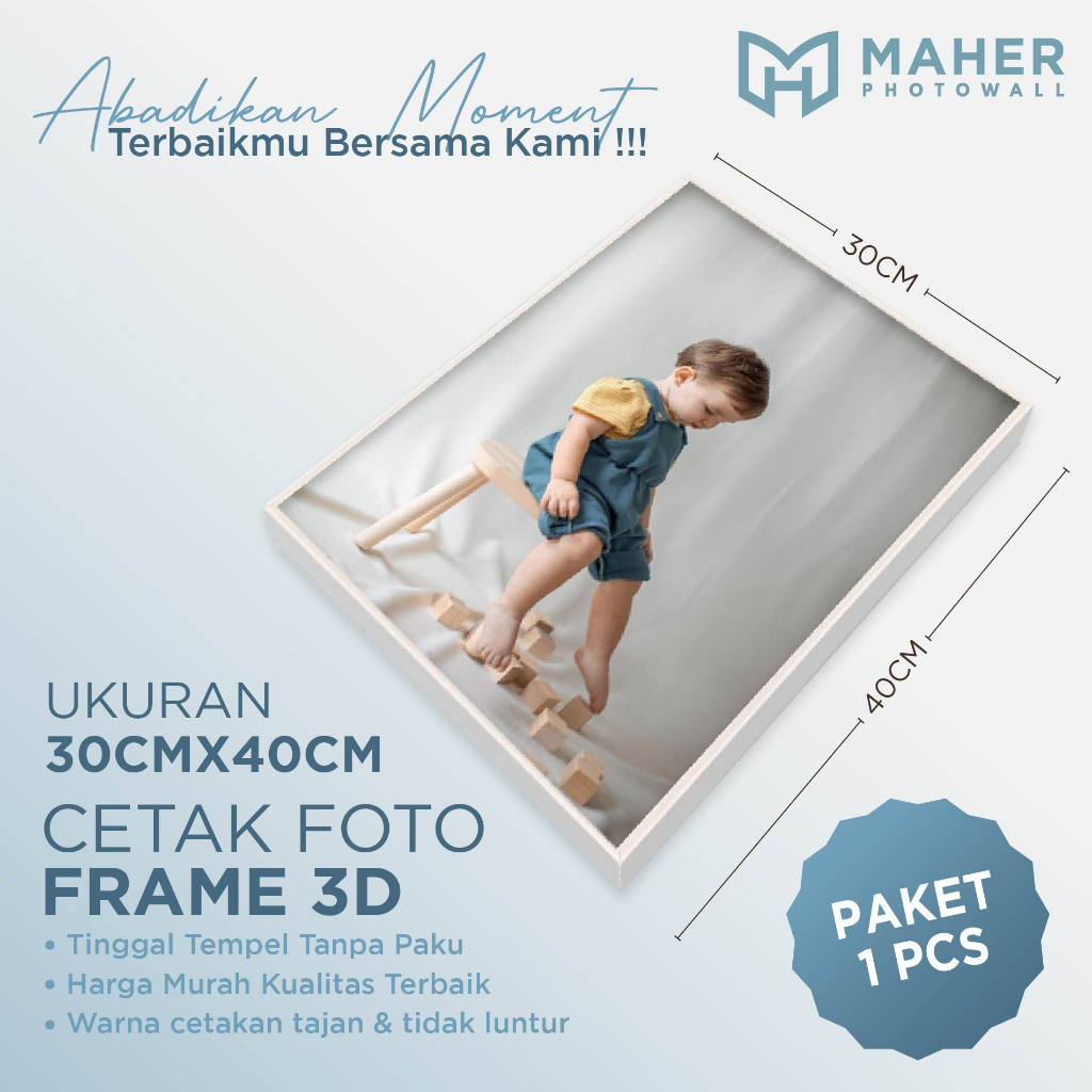 Jual cetak foto murah sudah termasuk frame block ukuran 30cm x 40cm ...
