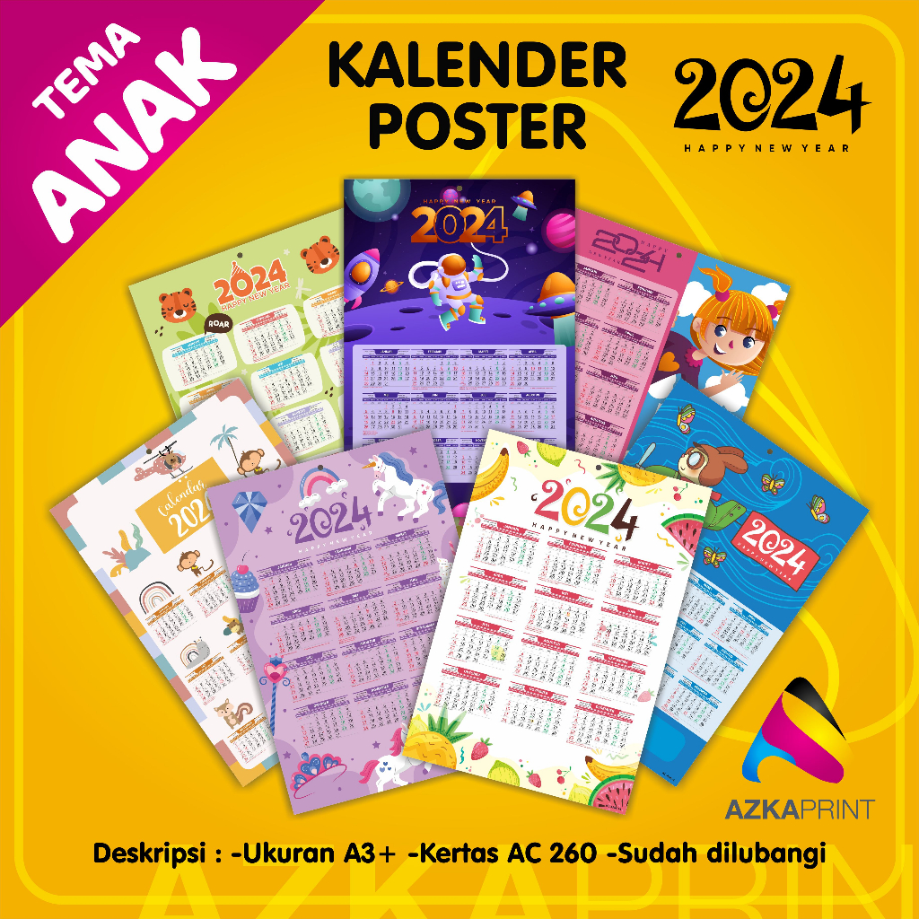 Jual KALENDER POSTER ANAK - kalender poster - kalender dinding | Shopee ...