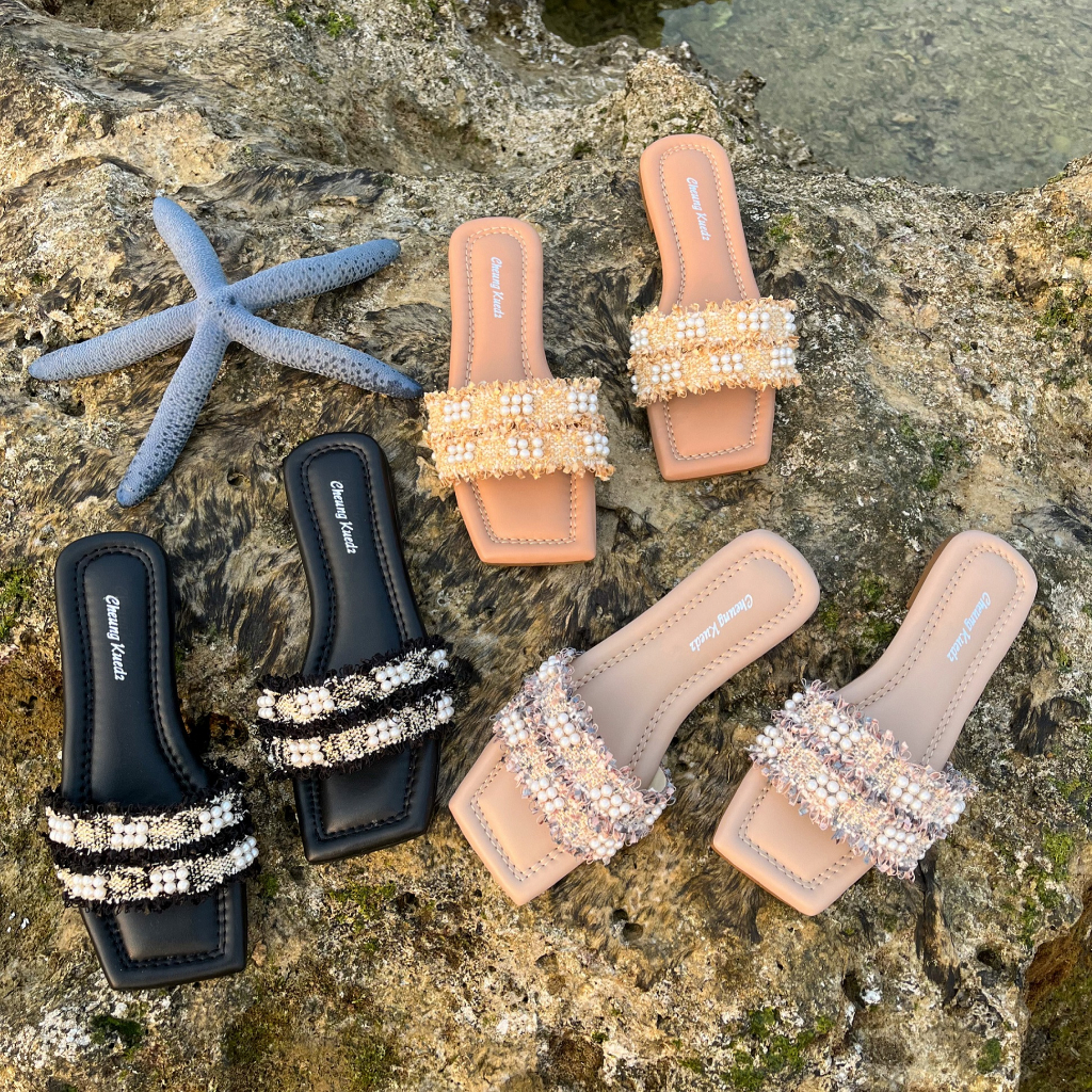 Jual Sandal Teplek Slop Wanita Variasi Mutiara ELIZABETH | Shopee Indonesia