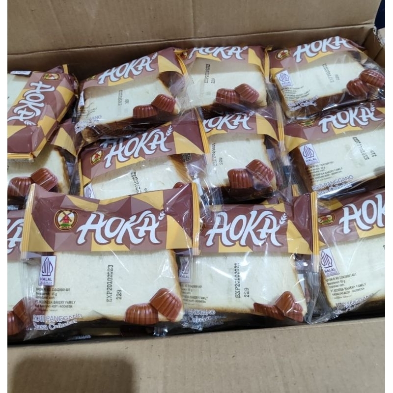 Jual aoka roti panggang rasa cokelat pandan vanila petak 65 g | Shopee ...