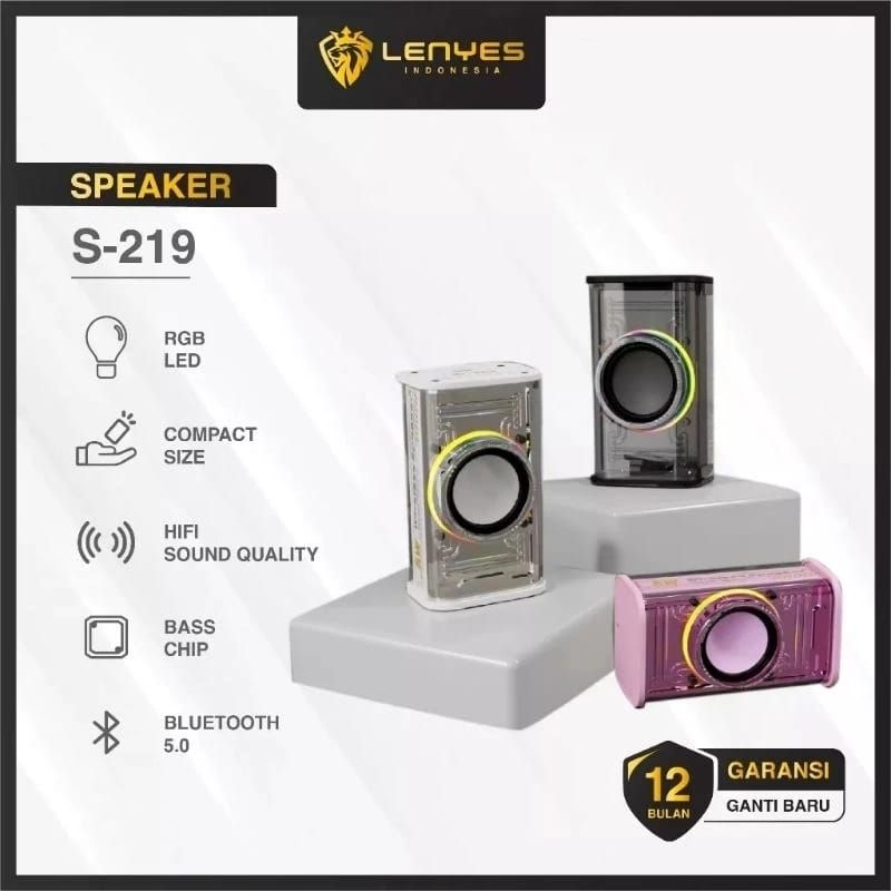 Jual Lenyes S219 speaker bluetooth mini LED colorful light | Shopee Indonesia