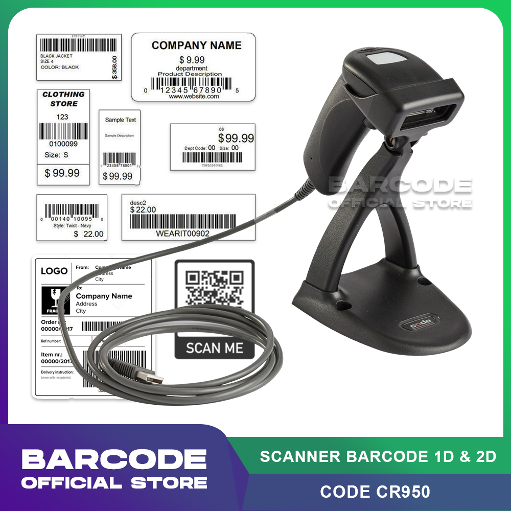 Jual Code Reader CR 950 Scanner Barcode 1D 2D Scan Barang Produk ...