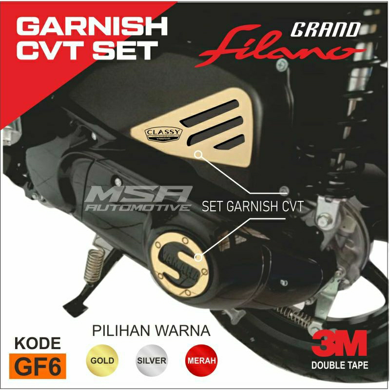 Jual Garnish CVT set yamaha grand filano garnis filter&CTV sepeda motor ...