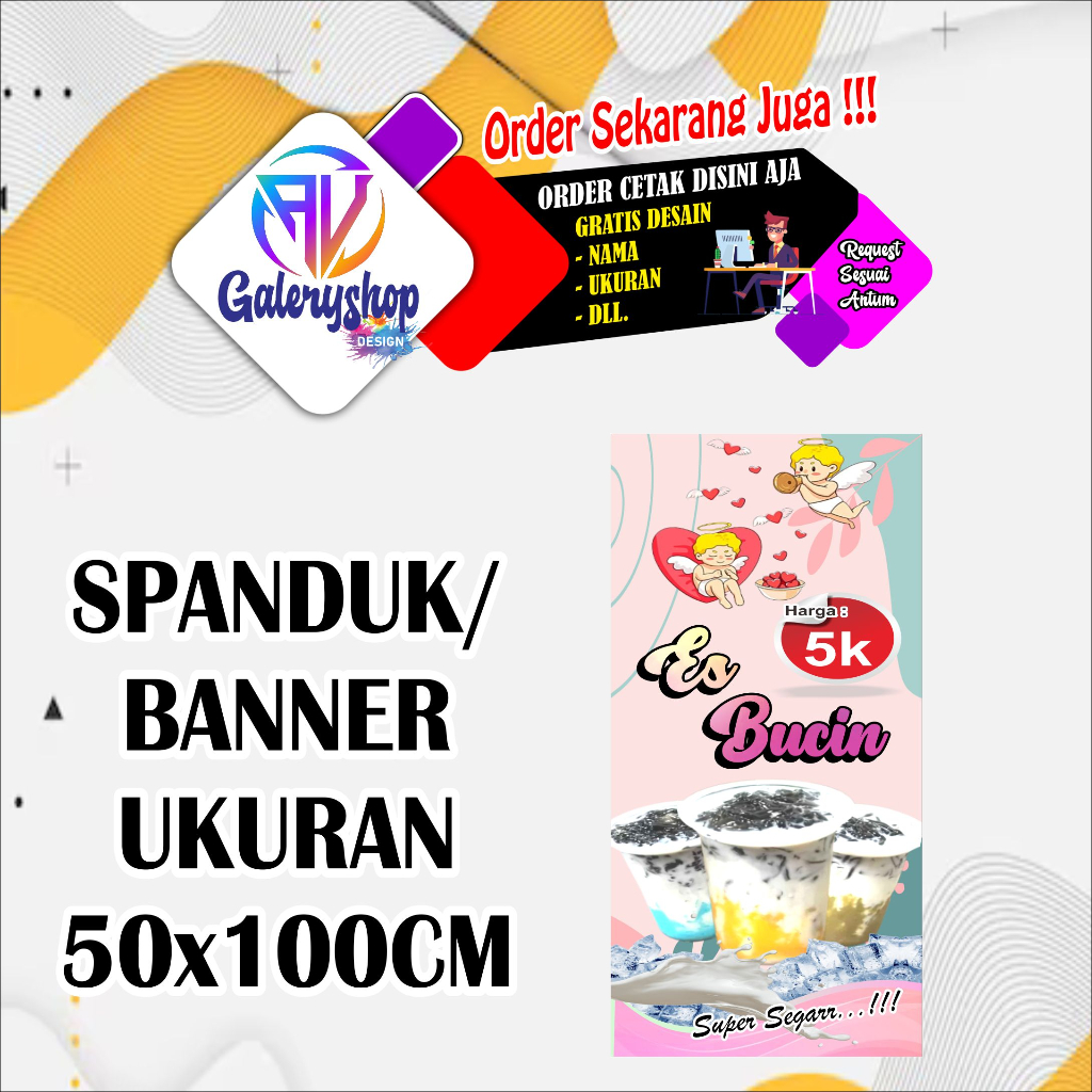 Jual MMT. Spanduk, banner, plang jualan es bucin , jajanan, dll ukuran ...