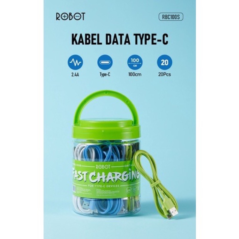 Jual Kabel Robot RBC100 Type C 2.4A Per PCS | Shopee Indonesia