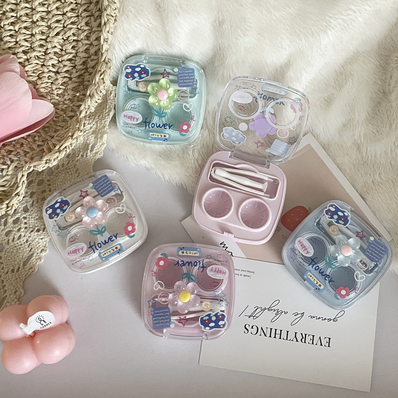 Jual Kotak Softlens Premium Flower Lucu Acrylic Travel Kit Tempat ...