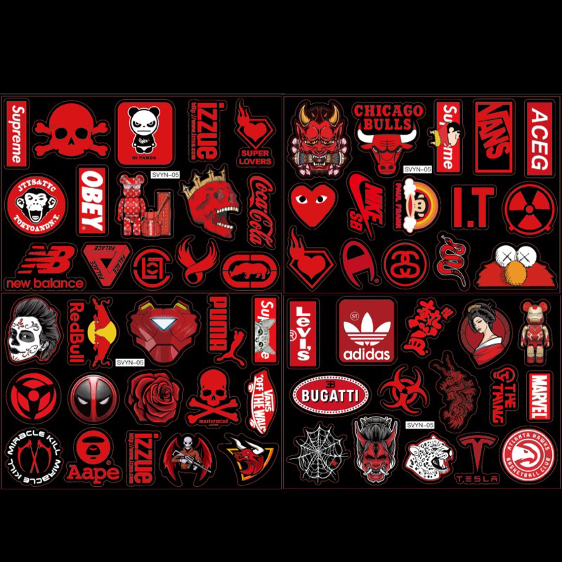 Jual 60 PCS Stiker HYPEBEAST Graffiti Branded Logo Sticker Vynil Laptop ...