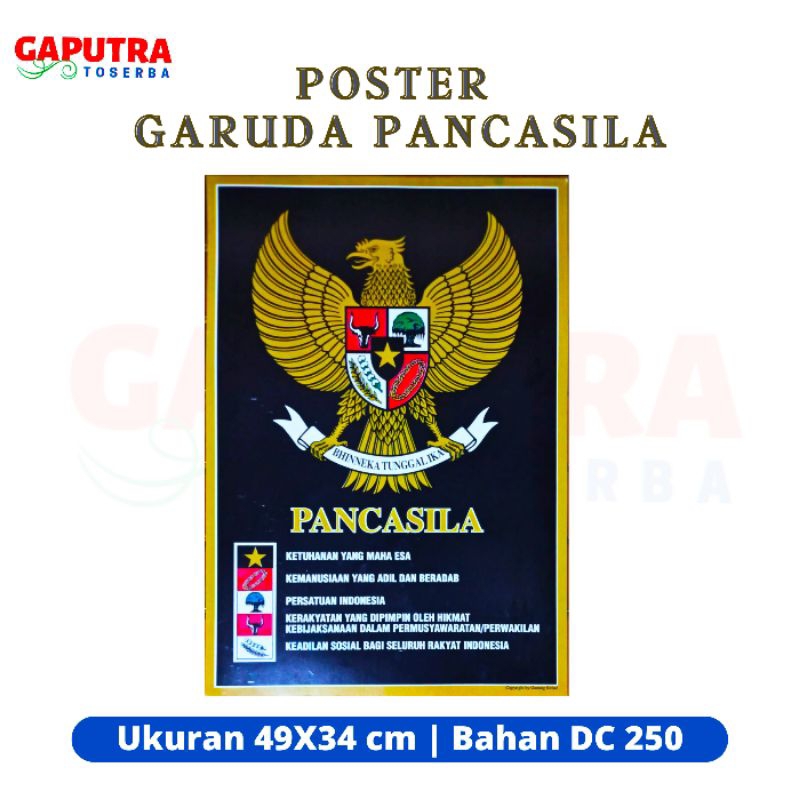 Jual Poster Hiasan Dinding Garuda Pancasila Ukuran Besar 49x34cm ...