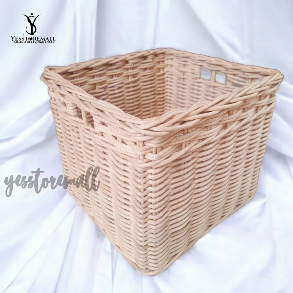 Jual Keranjang rotan kotak laci persegi penyimpanan barang besar wadah ...