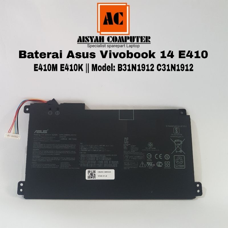 Jual Baterai Asus Vivobook 14 E410 E410M E410MA E410K - B31N1912 C31N1912 | Shopee Indonesia