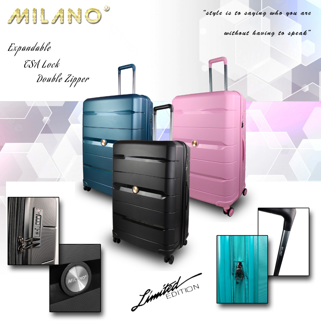 Jual Milano Koper Hardcase PP Fiber 28 Inch EXPANDABLE BIG SIZE Anti ...