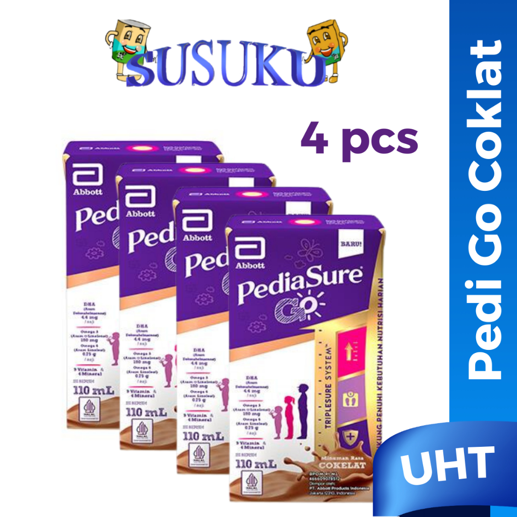 Jual PEDIASURE GO UHT Vanila /Cokelat 4x110ml | Shopee Indonesia