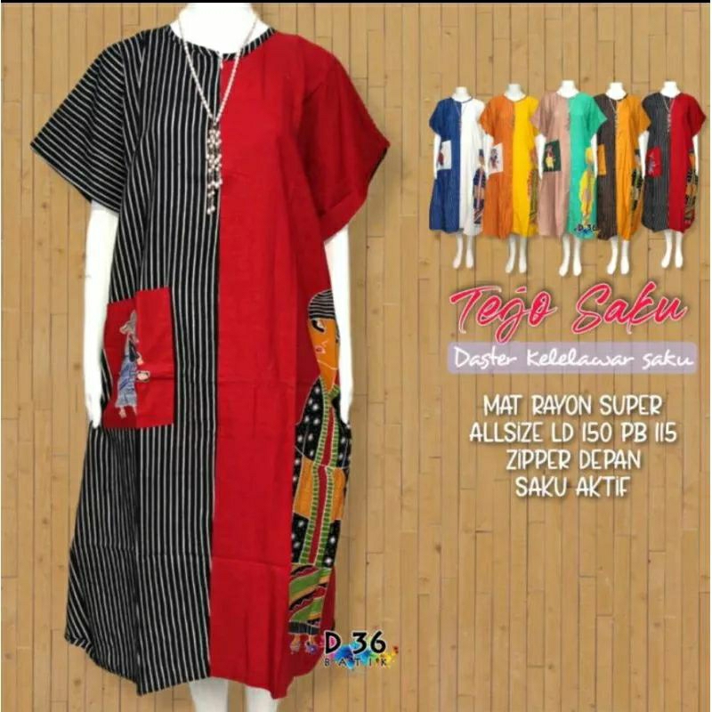 Jual DASTER TEJO SAKU SEMERBAK BATIK ORIGINAL DASTER RAYON PREMIUM ...