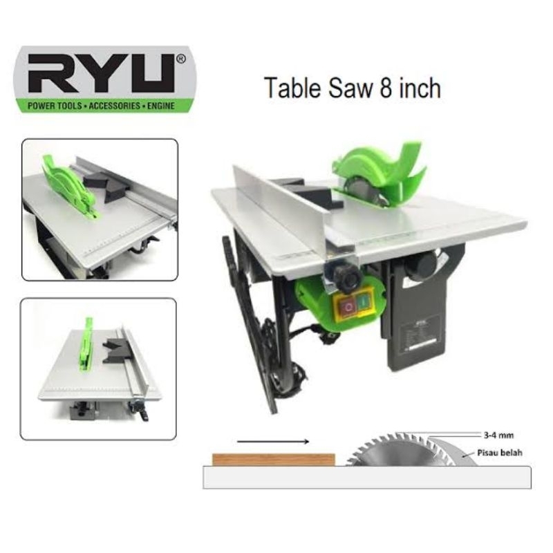 Jual RYU Table Saw/Mesin Gergaji Kayu Meja 8 inch (RTS 8) Termurah ...