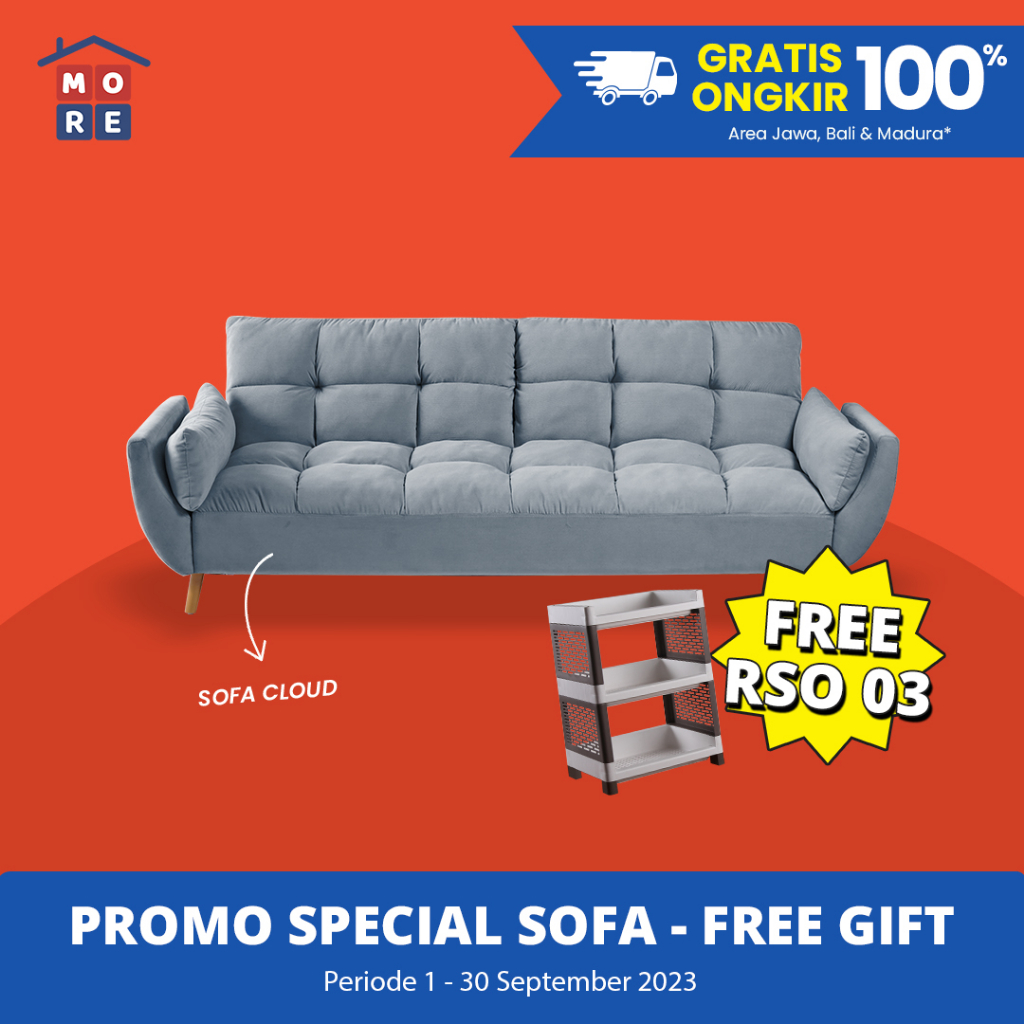 Jual MORE Procella Sofa Bed Cloud / Sofa Tamu / Sofa Bed Minimalis ...