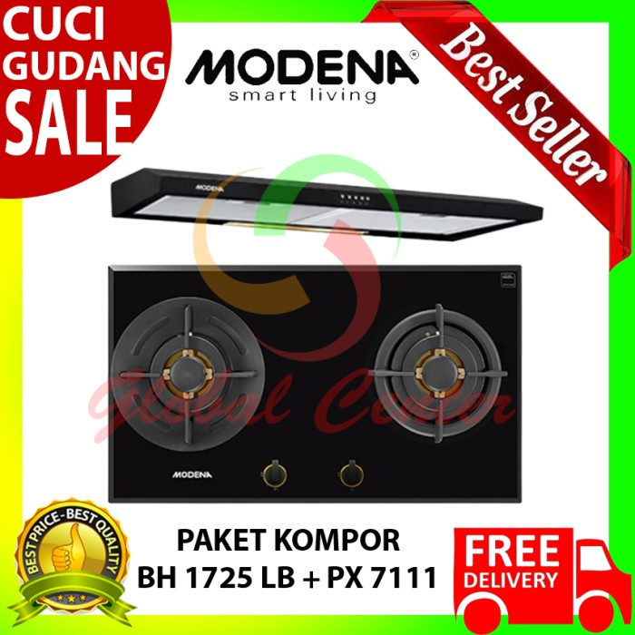 Jual PAKET KOMPOR TANAM MODENA BH 1725 LB & COOKER HOOD PX 7111 ...