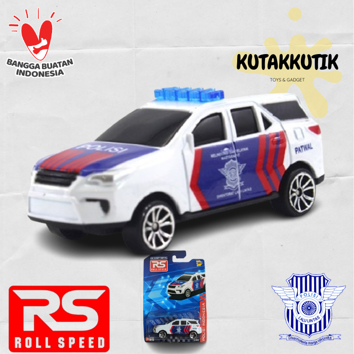 Jual Mainan Mobil Polisi Indonesia Diecast RS Roll Speed 1:64 Mobil ...