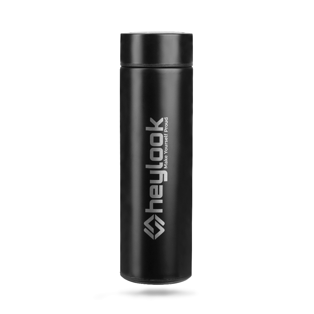 Jual HEYLOOK - Botol Minum Stainless Steel Tumbler Hitam Thermos Bottle ...