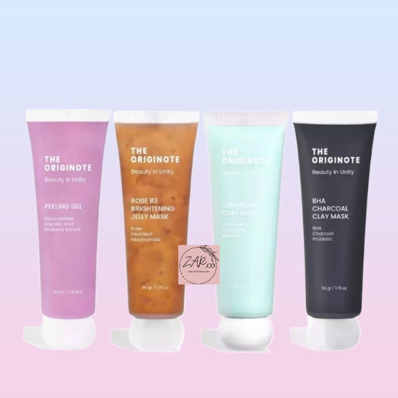 Jual The Originote Mask series rose b3 brightening Jelly bha charcoal ...