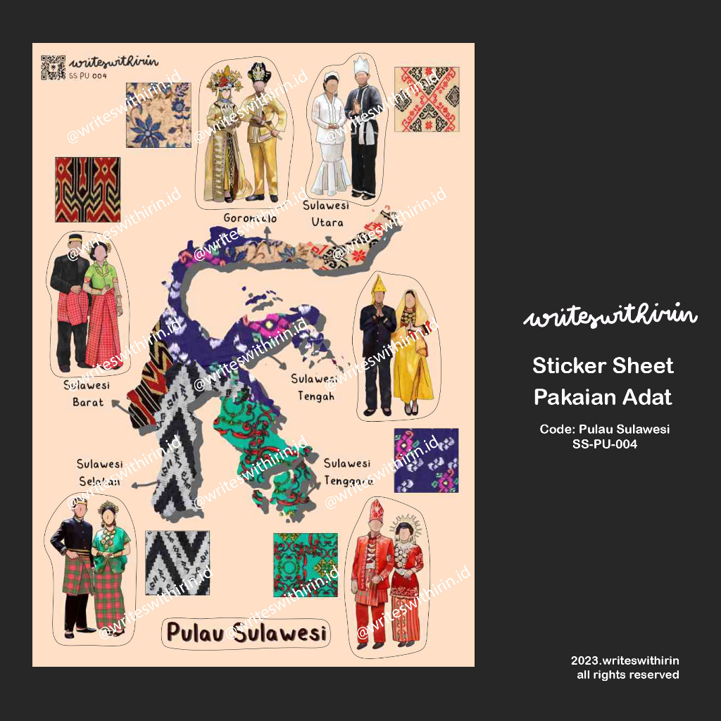 Jual (writeswihirin) Sticker Sheet Pakaian Adat Pulau Indonesia Penpal ...