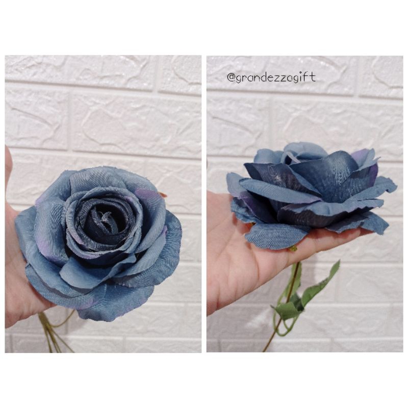 Jual BUNGA MAWAR ROSE BIRU X7 ARTIFICIAL 7 KUNTUM BESAR | Shopee Indonesia