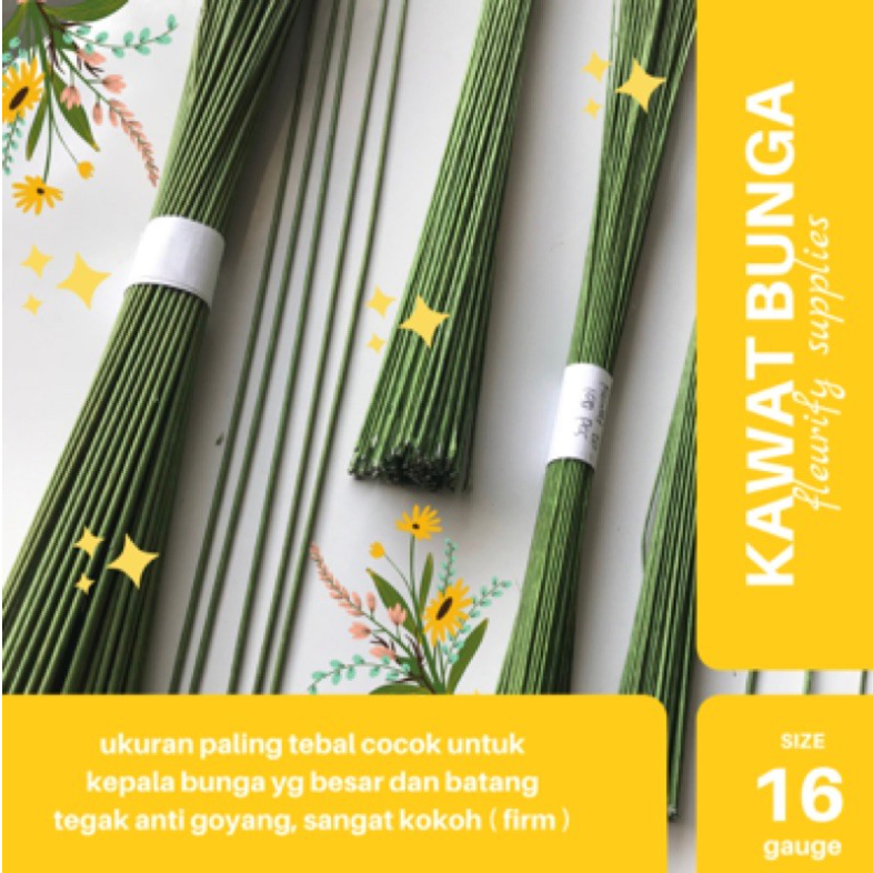 Jual [ 100 Gram ] Kawat Tangkai Bunga / Kawat Florist No 16 18 20 22 24 ...