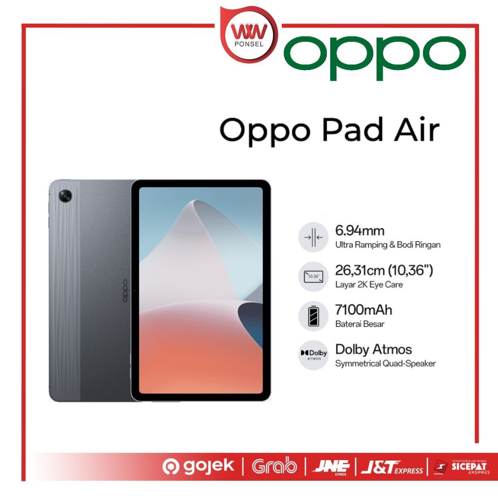 Jual Tablet Oppo Pad Air Ram 4GB Internal 64GB atau 128GB Garansi Resmi ...