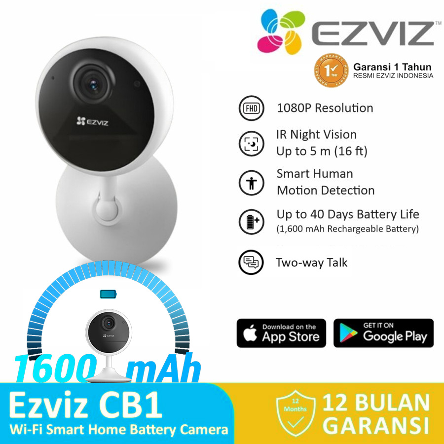 Jual EZVIZ CB1 Wi-Fi Smart Home Battery IP Wireless Camera Full HD 2MP 2-Way-Talk | Shopee Indonesia