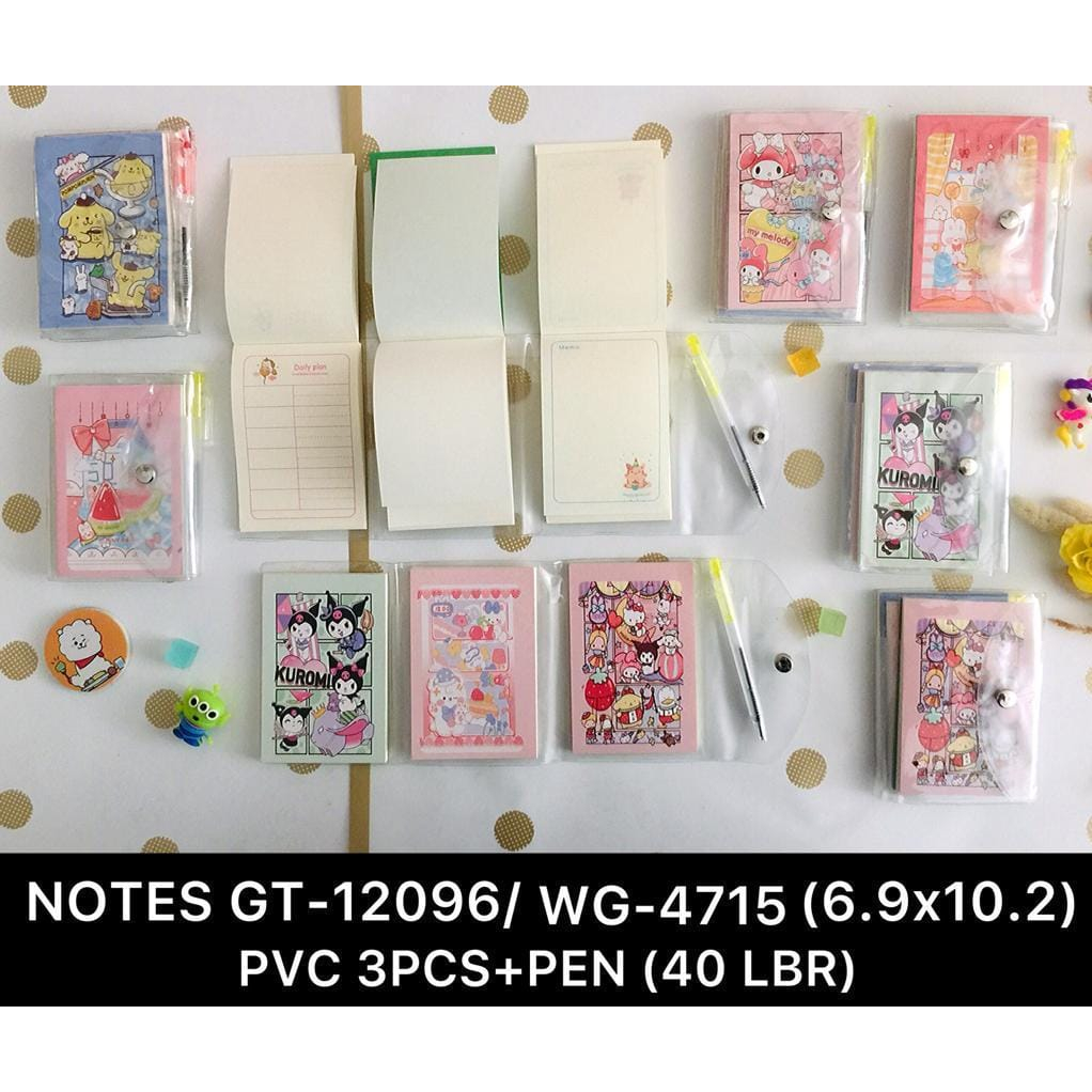 Jual MEMO NOTE BOOK ISI 3 ada PEN SANRIO KUROMI CINNAMOROL POMPURIN ...