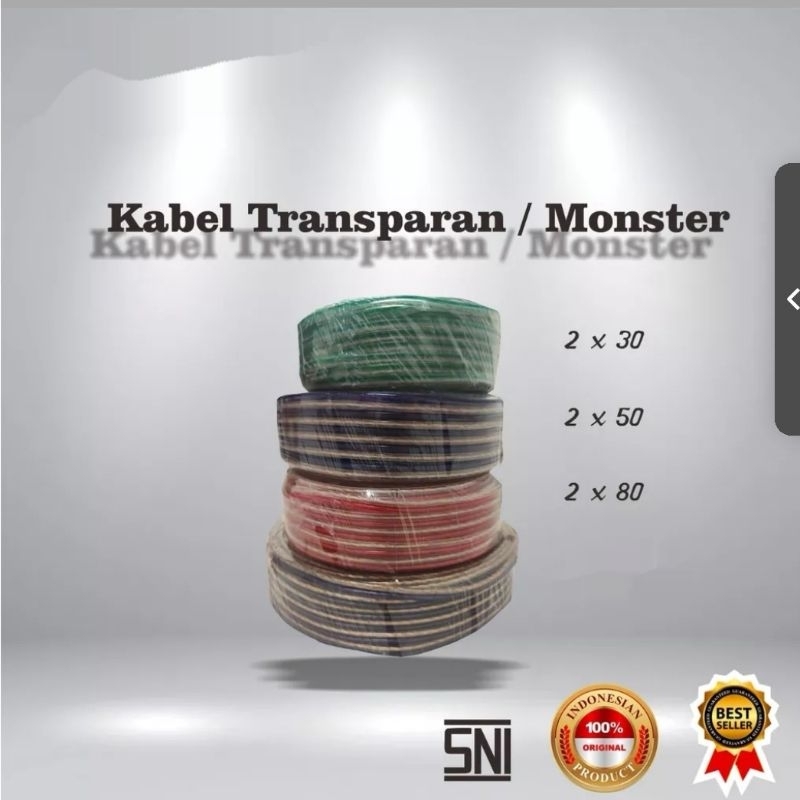 Jual KABEL MONSTER 2X30/ 2X50/2X80 30YARD/ KABEL AUDIO/ KABEL LISTRIK ...