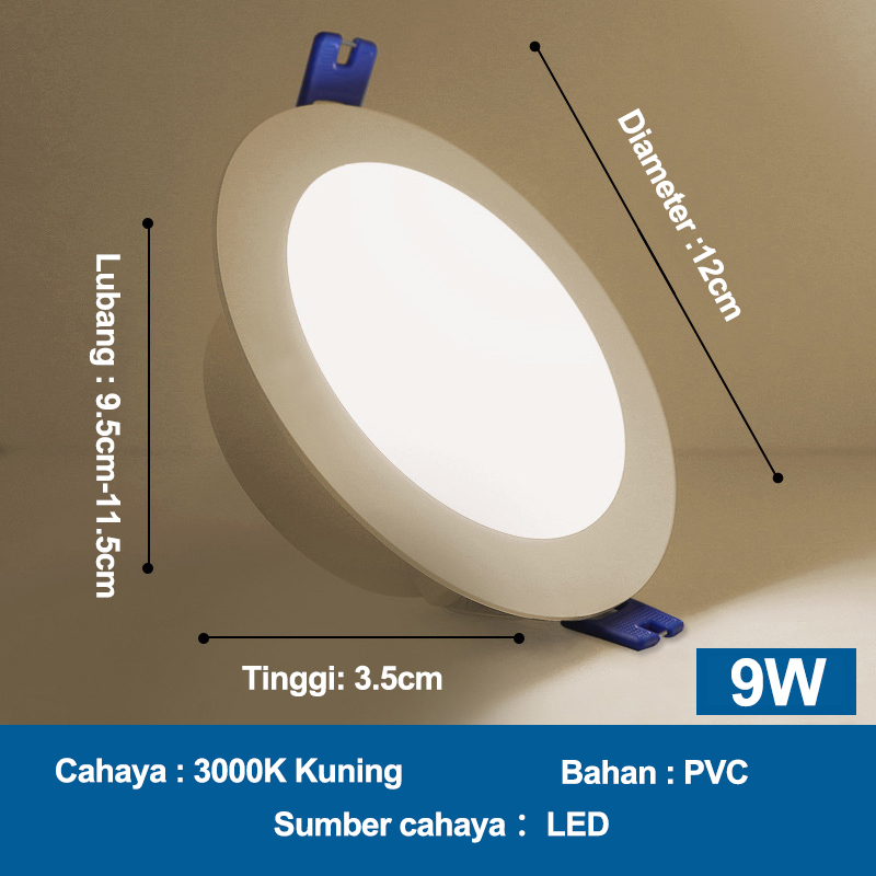 Jual Golden LED Lampu Downlight LED 3Warna Panel Light Inbow Lampu ...