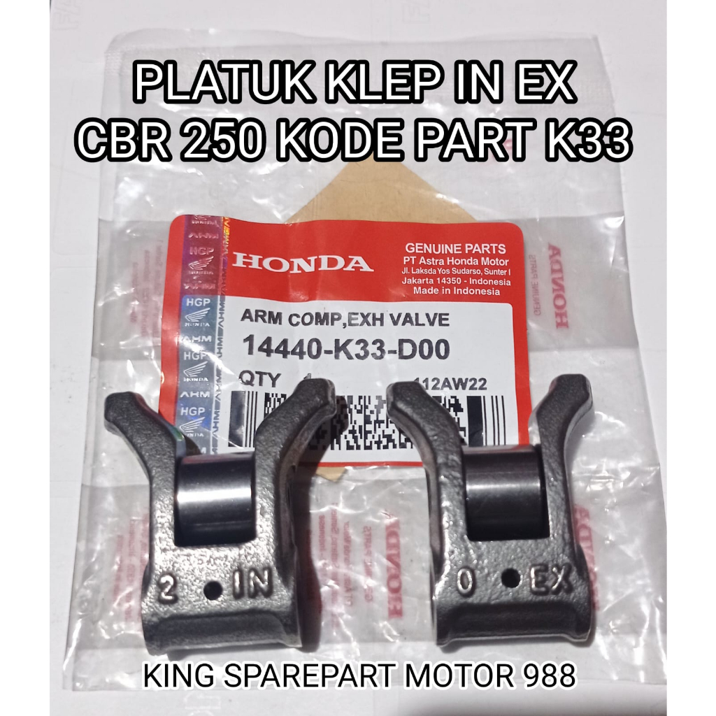 Jual PLATUK KLEP ROCKER ARM VALVE IN EX CBR 250 K33 | Shopee Indonesia
