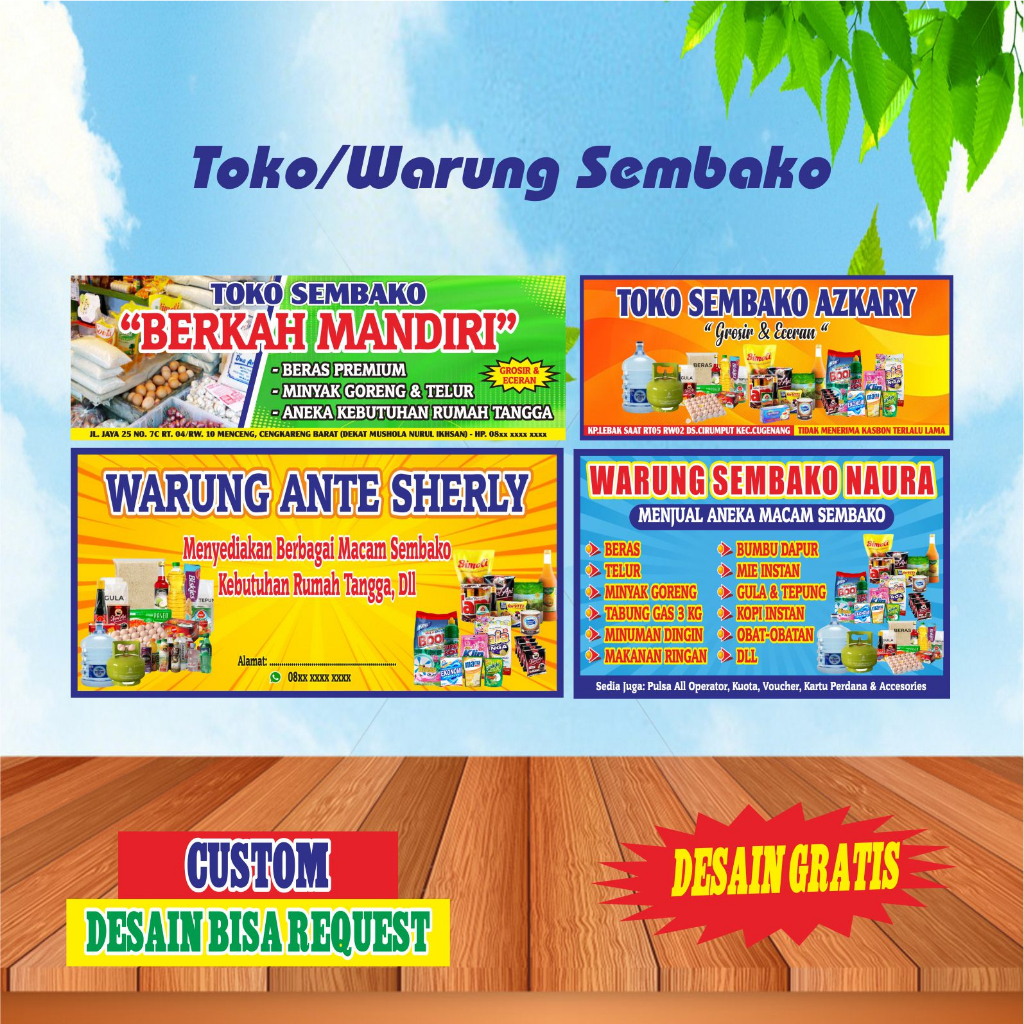 Jual Spanduk Banner Toko Sembako Banner Toko Warung Murah Custom Desain ...