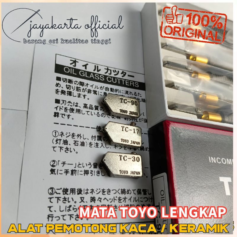 Jual Alat pemotong kaca toyo Tc 90 Tc 30 Tc 17 Mata pisau potong kaca alat potong kaca original ...
