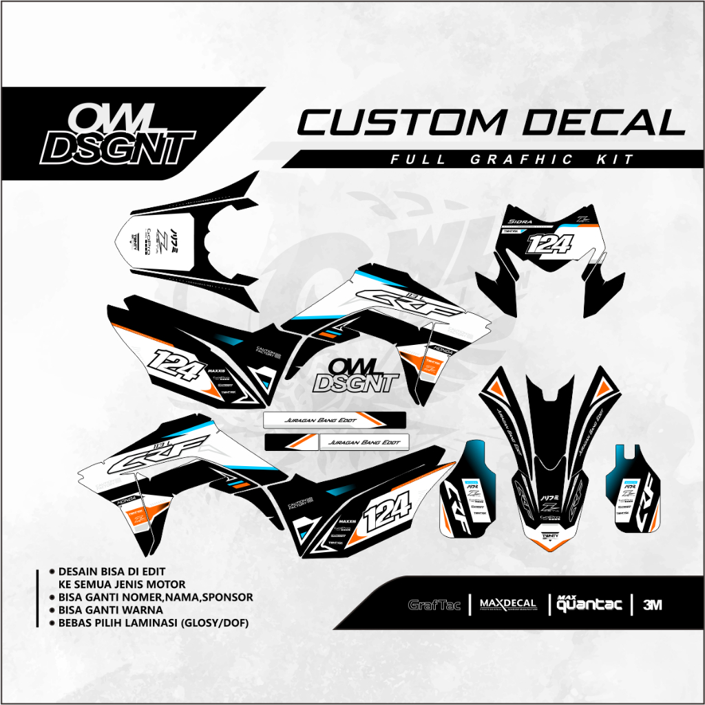 Jual DECAL STICKER CRF 150 L FULL BODY / CRF SUPER MOTO decal crf ...