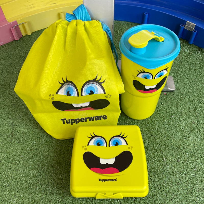 Jual Tupperware Smiley Set Kuning Lunch Tempat Wadah Box Bekal Tumbler ...