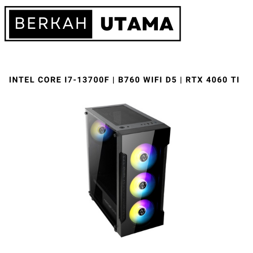 Jual (PC ONLY / RAKITAN) GAMING INTEL CORE I7 13700F | B760M WIFI DDR5 | RTX 4060 Ti | Shopee ...