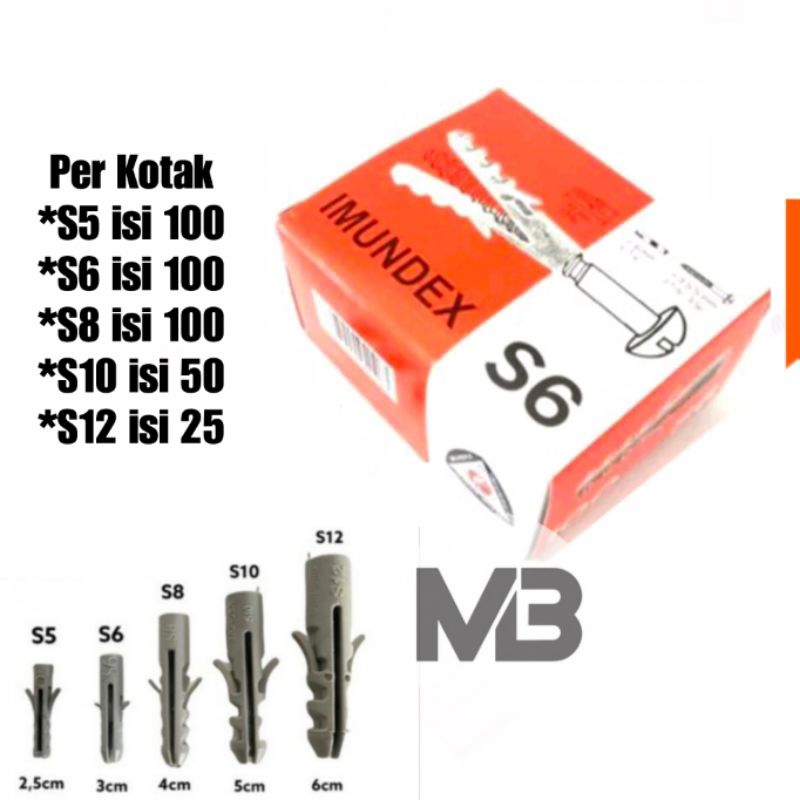 Jual Angkur Pengait Baut Sekrup Dinding Tembok S5 l S6 l S8 l S10 l S12 l Wall Angkur Nylon ...