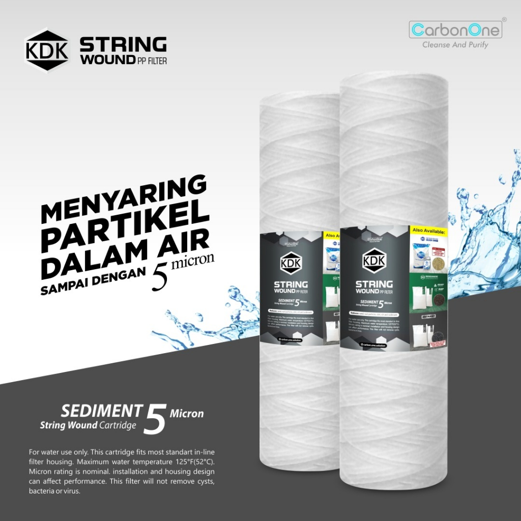 Jual KDK Cartridge Filter Benang 1 Mic - 5 Mic / String Wound Ukuran 10 ...