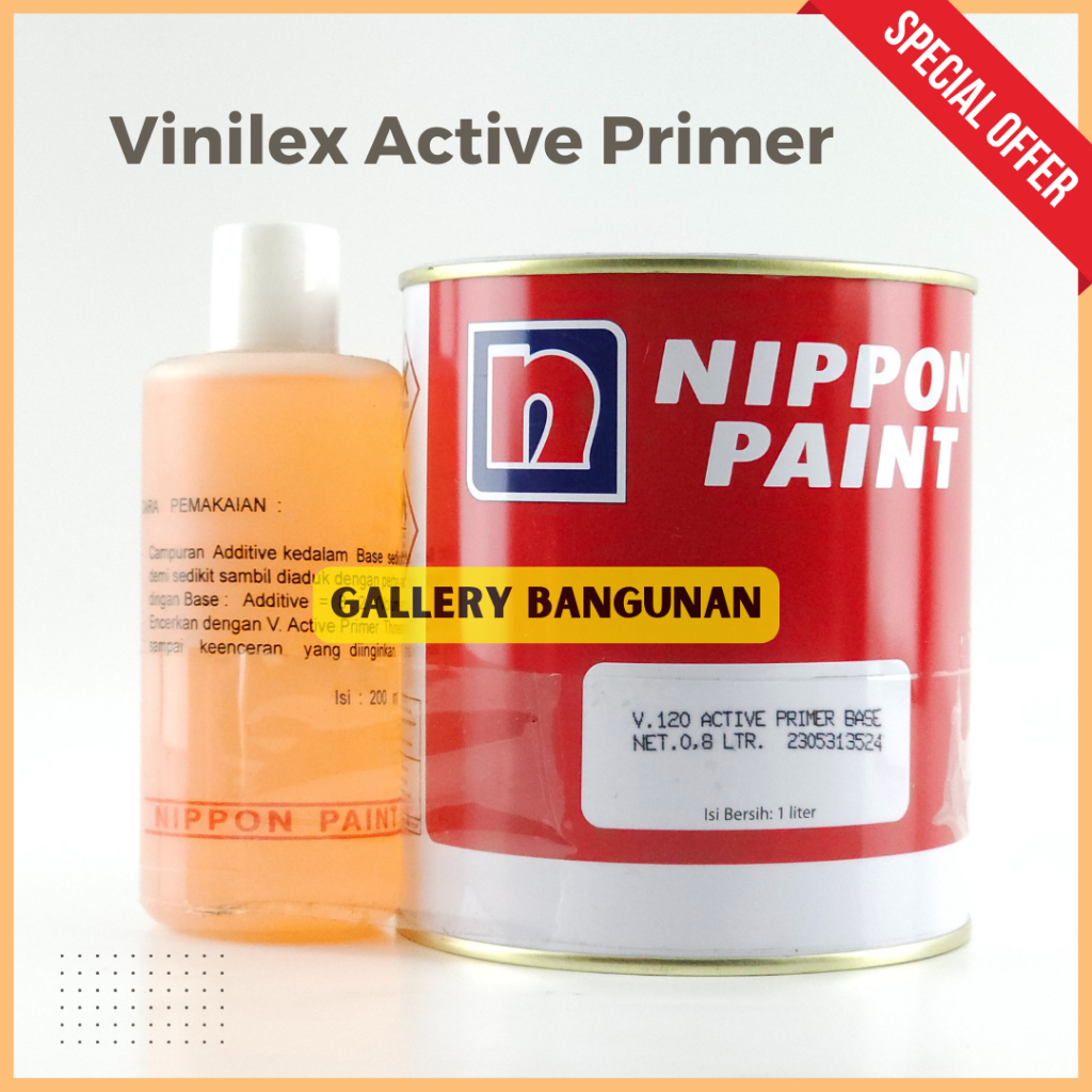 Jual Vinilex 120 Active Primer Base + Additive Cat Dasar Anti Karat Dasaran Kemasan 1 Liter ...