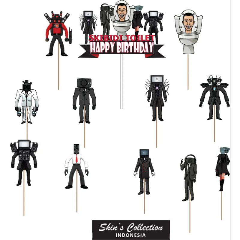 Jual Cake topper Skibidi Toilet Cartoon | Shopee Indonesia