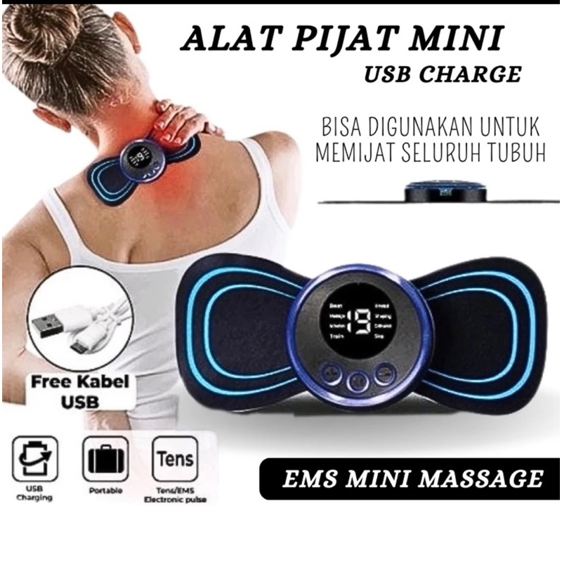 Jual EMS Alat Pijat Leher Terapi Mini Pad Mat Electric EMS Massager ...